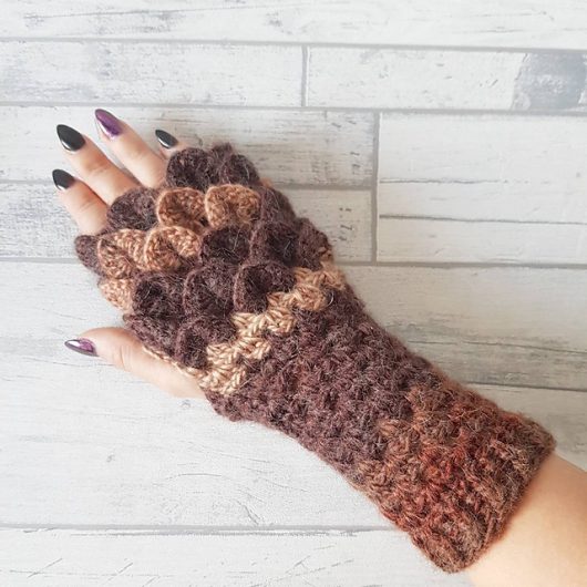 Dragon Scale Gloves – Adult Size (Intermediate pattern) - Crochet Sorority